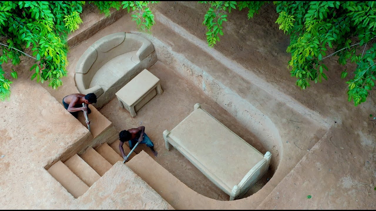 Building The Most Creative Private Underground Living Room In ...