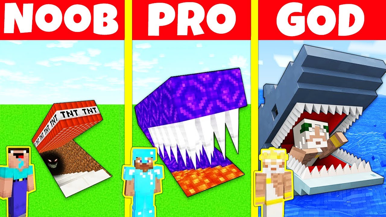 Minecraft Battle: UNDERGROUND HOUSE BUILD CHALLENGE - NOOB vs PRO vs ...