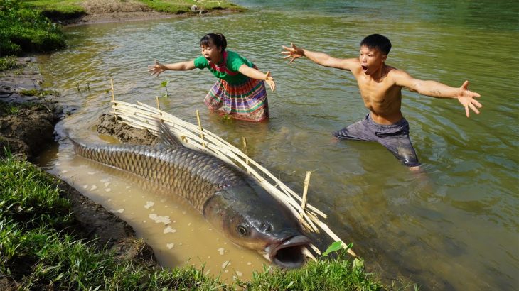 Primitive Bushcraft - Solo Bushcraft To Dig Mud Make Trap - Build Fish ...