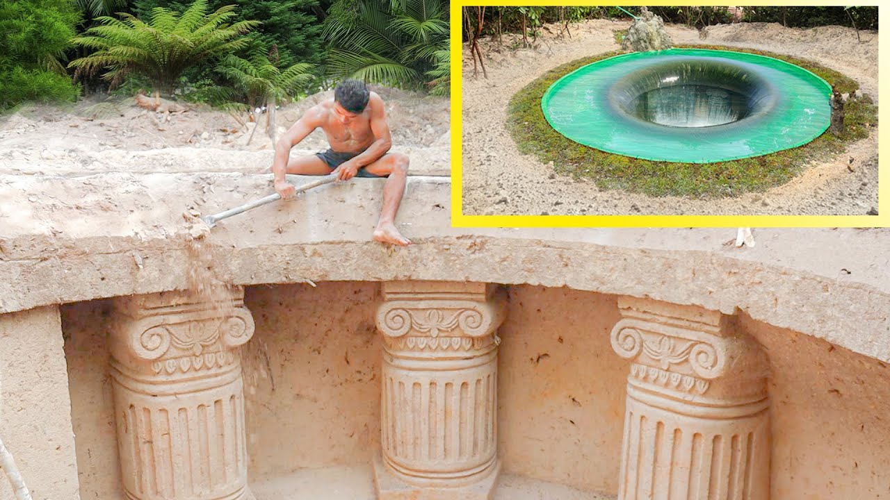 Build Underground House Water Slide To Tunnel Underground Swimming ...